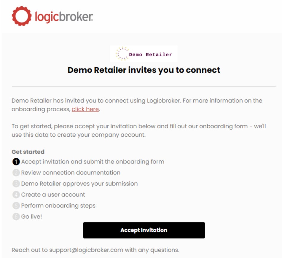 Step 1: Accept the onboarding invitation
